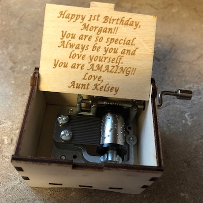 Blank Music Box, Birch Wood With a Hand Crank Music Box, You Select the ...