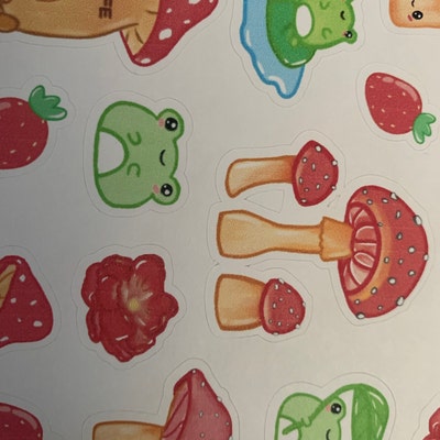 Cottage Core Mushroom & Frogs Sticker Sheet Water Bottle Stickers ...