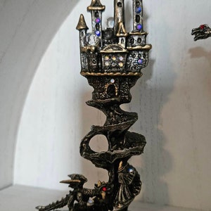Pewter Wizard Dragon Master With Crystals Satin Matte Finish - Etsy