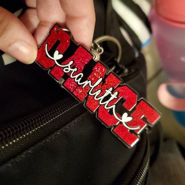 Personalized Dance Keychain • Dancer Keychain • Dance Gift • Dance Bag ...
