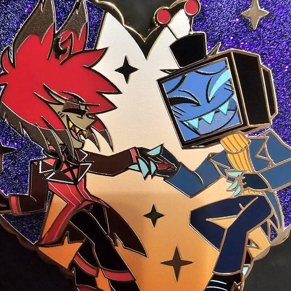 Hazbin Hotel Radiostatic Chibi Dance Pin Vox Alastor PREORDER - Etsy