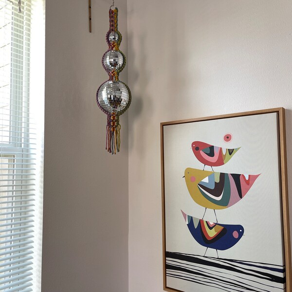 3 Tier Macrame Disco Spinner 464 Disco Hanger, Disco Decor, Disco ...