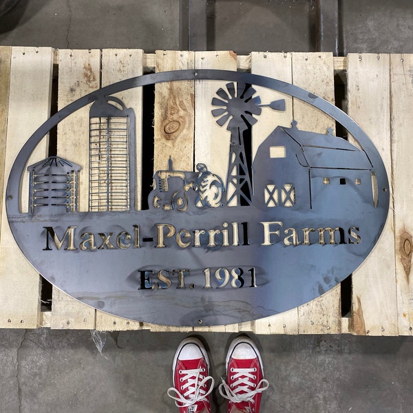 Farm Sign DXF SVG: Max-perrill Farms, CNC Ready (digital File) - Etsy
