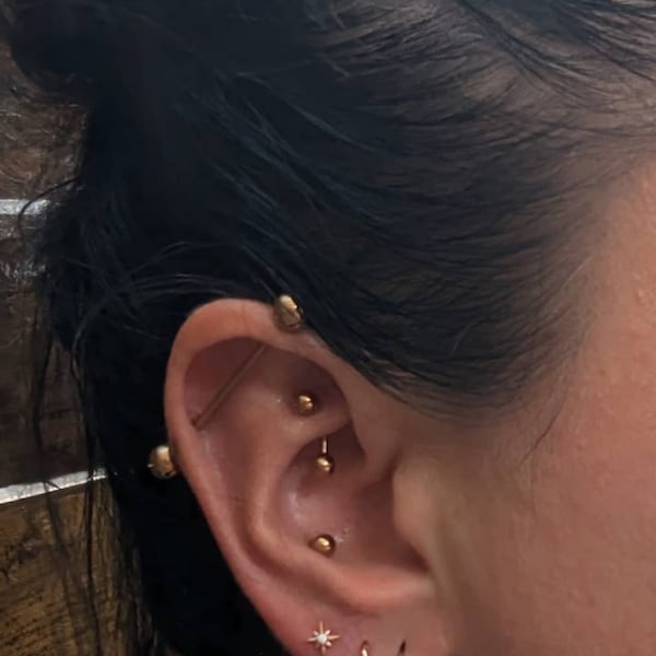 Tiny CZ Starburst Internally Threaded Flat Back/screw Back(barbell ...