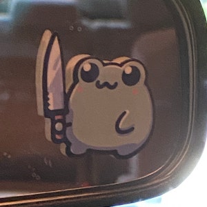 Meme Frog Mirror Peeker Rear View Cute Quality Sticker Funny Decal ...
