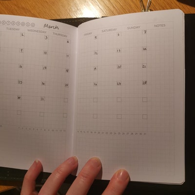 Monthly View With Tracker GRID Traveler's Notebook Printable Insert ...