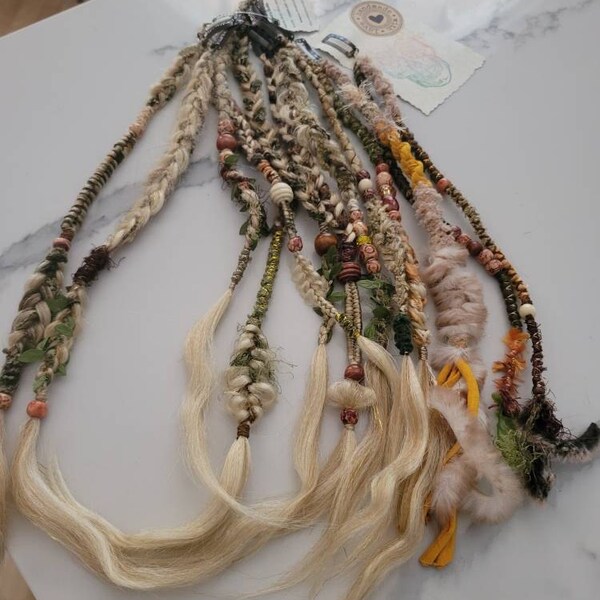 Forest Fae Braids, Clip in Dreads, Fishtail Braids, Synthetic Dreads ...