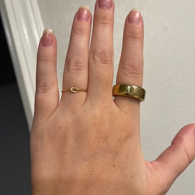 14k Solid Gold Open Circle Ring, Yellow Gold Eternity Circle Ring for ...