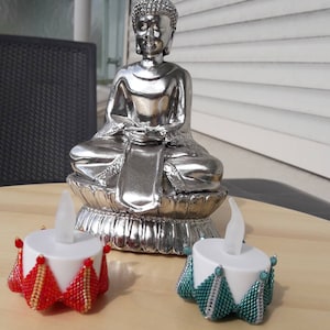 Lotus Beaded Tea-light Cover, Pdf Tutorial, English Only. - Etsy