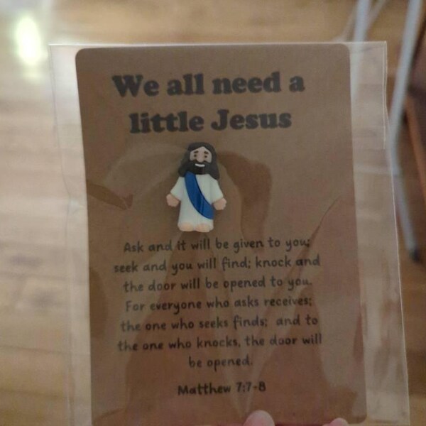 Mini Jesus Figure Little Jesus Pocket Hug Jesus Pocket Prayer Card ...