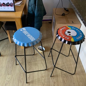 Bar Stool Man Cave Bar Stool Home Bar Bottle Top Cap Custom - Etsy UK