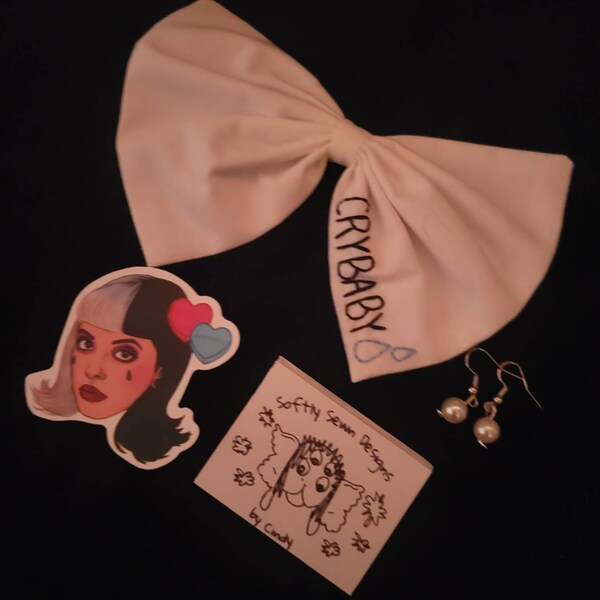 Cry Baby Tear Inspired Embroidered Hair Bow - Etsy
