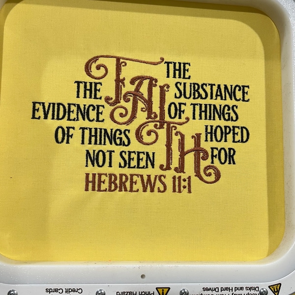 Faith Bible Verse Hebrews 11:1 - Machine Embroidery Design, Embroidery ...