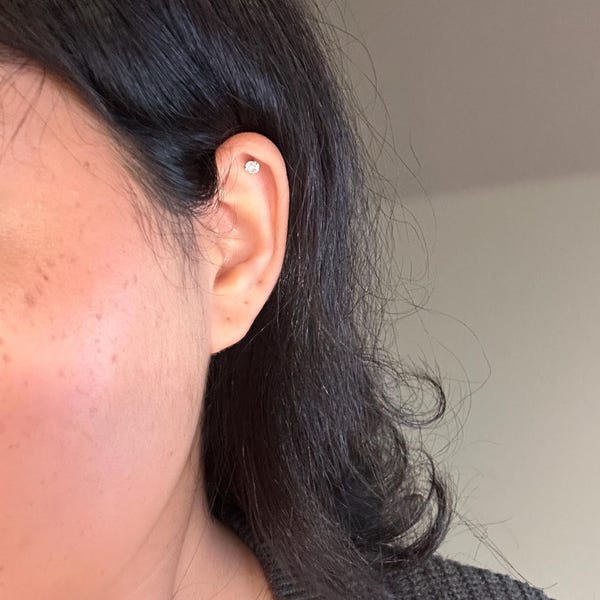 Implant Titanium Push in Threadless Nose Set ,L Bend Nose Stud ...