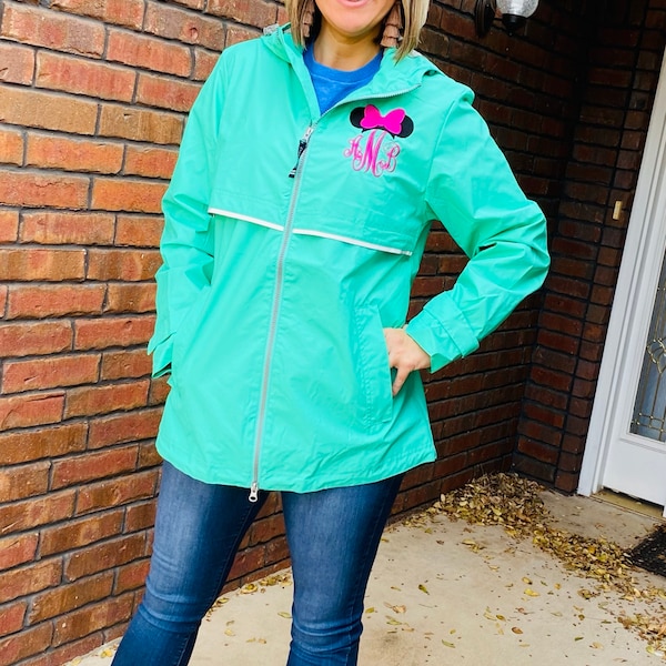 Disney Monogram Rain Jacket for Women, Minnie Mouse Mickey Mouse ...