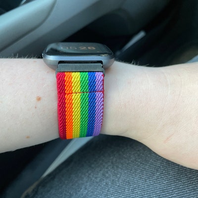 Elastic Fitbit Versa Watch Band Rainbow Pride Versa 1 / 2 / Lite - Etsy