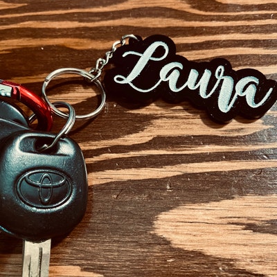 Colored Acrylic Custom Name Key Chain Engraved Acrylic Key - Etsy