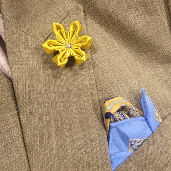 Spade Inspired Dark Pink Kanzashi Flower Lapel Stick Pin/lapel Pin ...