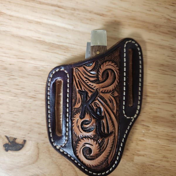 D) Hand Tooled Leather Knife Sheath - Etsy