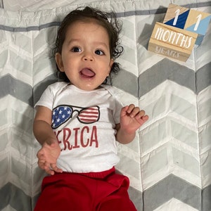 Merica Glasses Baby Onesie® Fourth of July Bodysuit 4th of July Onesie ...