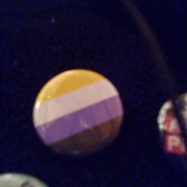 Gender Nonbinary Pride Flag Pin Badge Pinback Button ~ 1" Pin 1.5" Pin ...