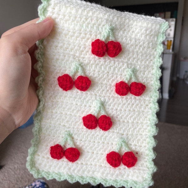 Cherry Book Sleeve Crochet Pattern / Crochet Book Cover / Digital ...