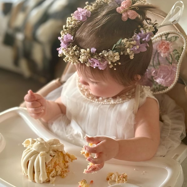 Baby Breathing Dried Flower Crown, Bohemian Wedding Bridal Crown ...