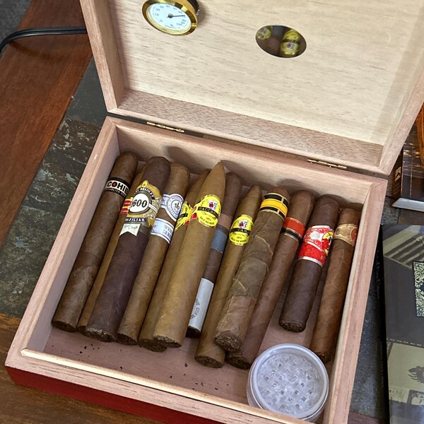 Luca Humidor Cabinet, Cigar Storage for 80-100 Cigars, Rich Black Ash ...