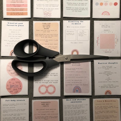 Anxiety Coping Skill Flashcard, Therapy Worksheet, Anxiety Relief ...