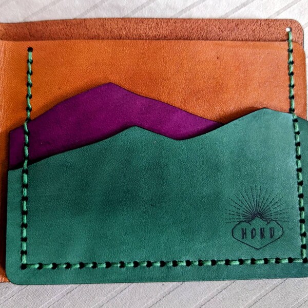 Mountain Wallet UK Bi Fold Leather Credit Card Holder Outdoorsy Wallet ...