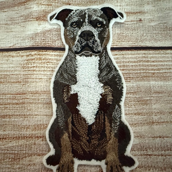 Pitbull Dog Embroidery Design, Cute Bull Terrier Dog Embroidery File ...