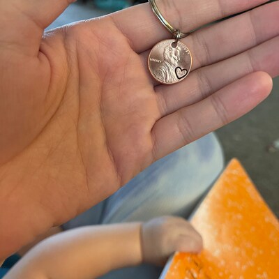 Custom Penny Keychain, Penny Keychain, Anniversary Gift, Gift for Wife ...