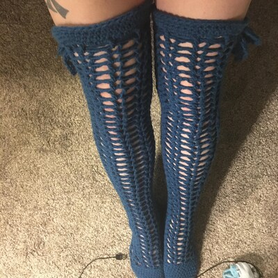 PATTERN Thigh High Crochet Socks (Download Now) - Etsy