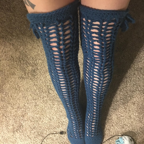 PATTERN Thigh High Crochet Socks - Etsy