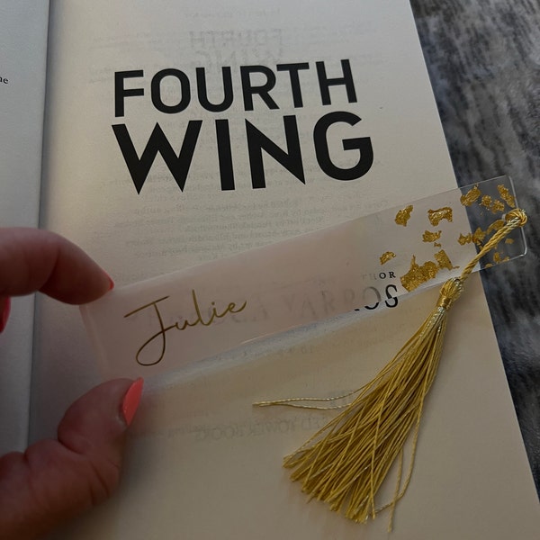 Pink and Gold Fully Customisable Bookmark With Tassel Personalised ...