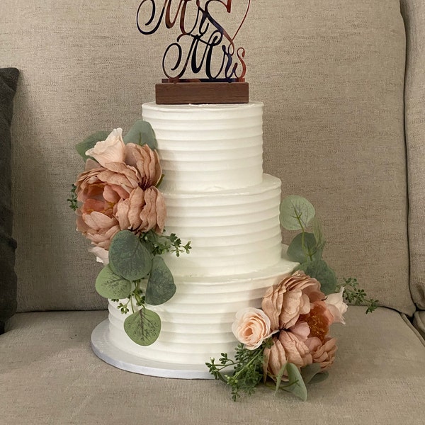 Three Tier Horizontal Lines Texture Faux Wedding Cake - Etsy