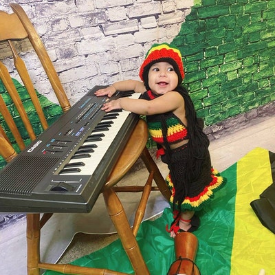 Baby Rasta Jamaican Colors Crochet Outfit , Newborn Photo Prop, Infant ...