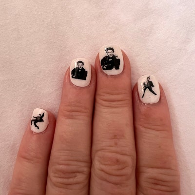 CHARACTER Nail Decals Silhouette Elvis I Love 1 Red Heart Nail Art Set ...