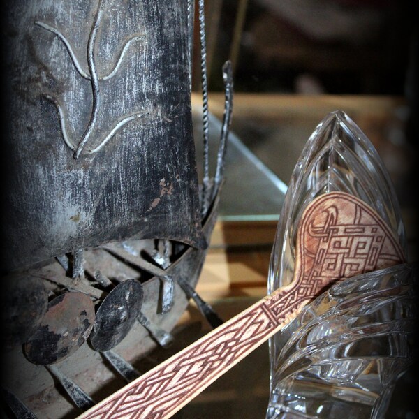 Wooden Carved Bowl Viking Age Medieval Wood Decorated Painted for Food ...