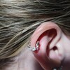 16G Dangle Cartilage Earring Stud/hidden Helix Piercing/conch Piercing/curved Bar Piercing ...