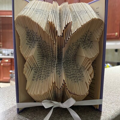 Butterfly Book Fold, Book Sculpture, Unique Book Art, Wedding Gift ...