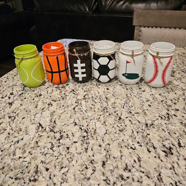 Sport Mason Jar Birthday Party Decor Mason Jar Centerpiece for Kid ...