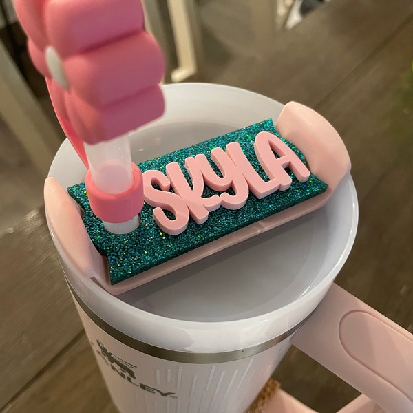 Personalized Tumbler Name Tag, Cup Topper, Acrylic Name Plate, Tumbler ...