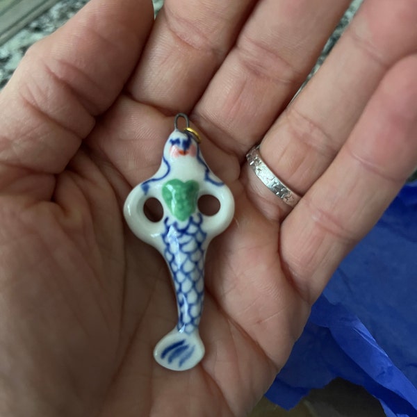 Little Fish. Porcelain Charm. Cute, Delicate Fish Charm. Hand Painted ...