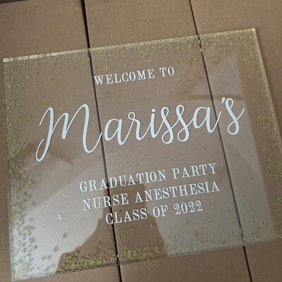 Graduation Sign Clear Acrylic Graduation Sign Custom Grad Sign Custom ...