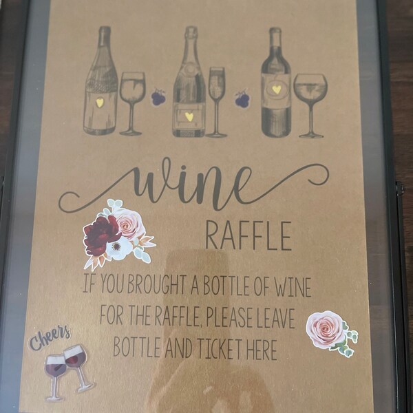 Wine Raffle Tickets and Sign Bridal Shower Stock the Bar Editable ...