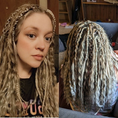 Ombre Brown Grey Curly Dreads Synthetic Crochet Dreads Extensions Black ...