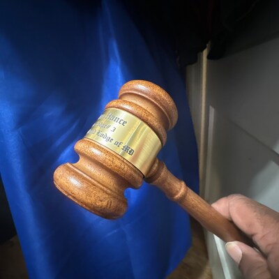 Personalized Wood Gavel With Engraved Gold Band Wooden Judge's Gavel ...