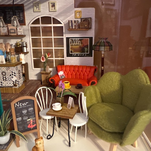 Miniature Chaise Lounge, Art Deco Miniature Sofa, 1:12 Scale Chaise ...