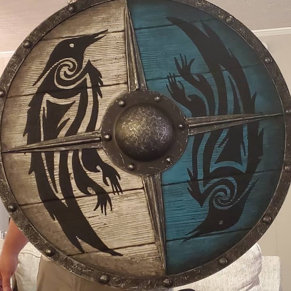 Eivor Valhalla Raven Authentic Battleworn Viking Shield - Etsy